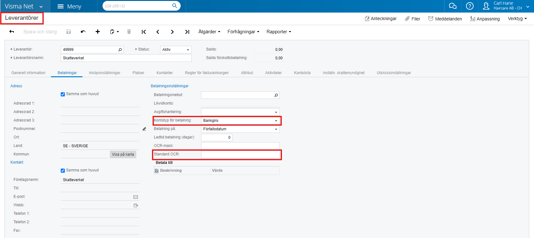 OCR-nummer på momsfaktura till Skatteverket